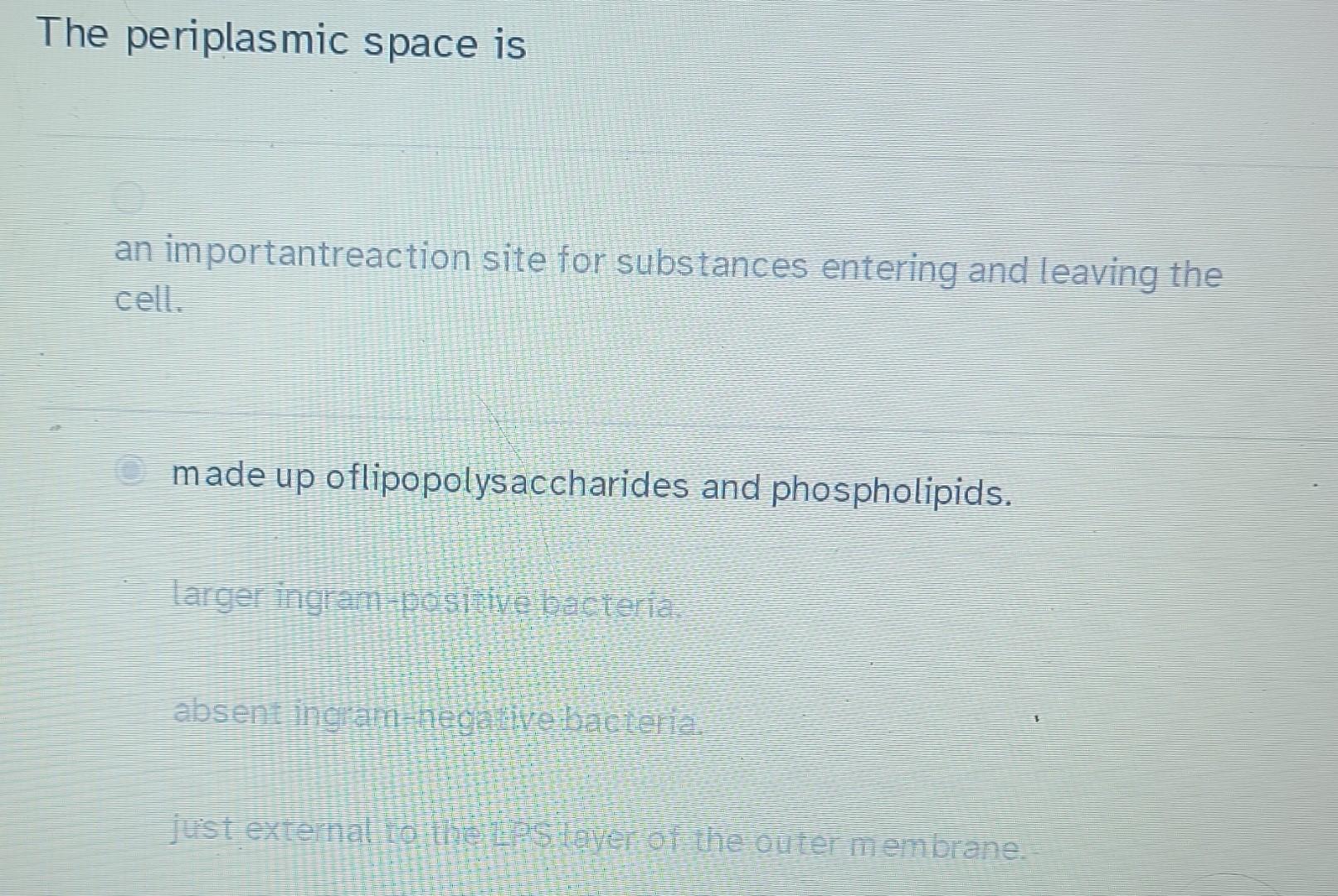 Solved The periplasmic space is an importantreaction site | Chegg.com