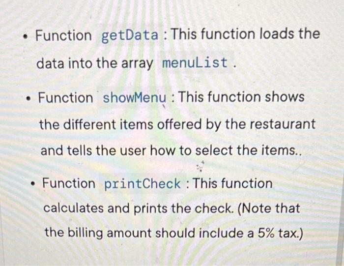 Solved Write a program to help a local restaurant automate | Chegg.com