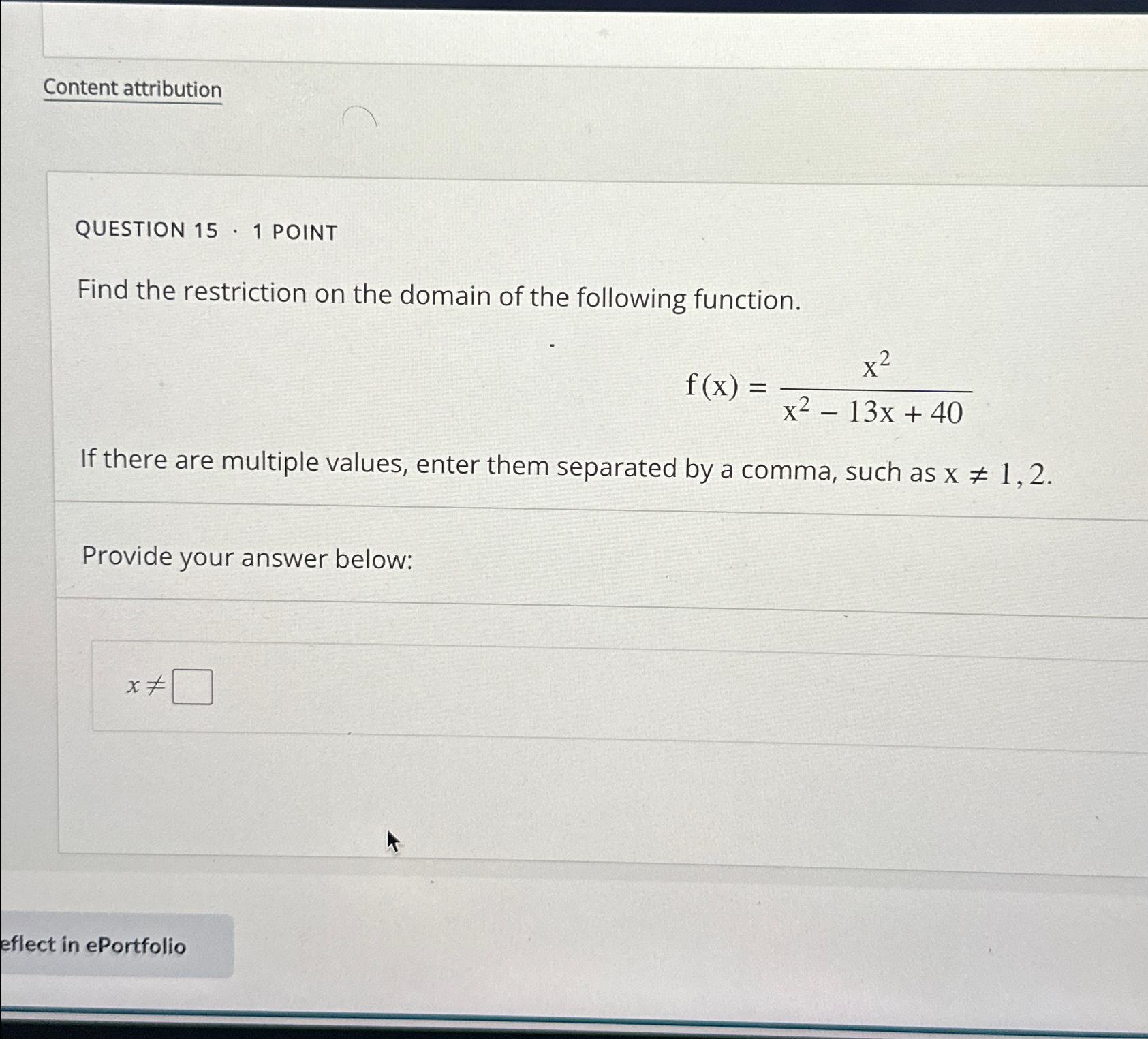 Solved Content attributionQUESTION 15 - 1 POINTFind the | Chegg.com Solved Content attributionQUESTION 15 - 1 POINTFind the | Chegg.com
