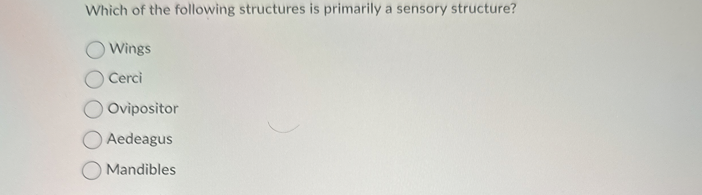 Solved Which of the following structures is primarily a | Chegg.com