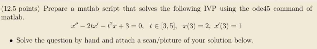 Solved 12 5 points prepare A Matlab Script That Solves