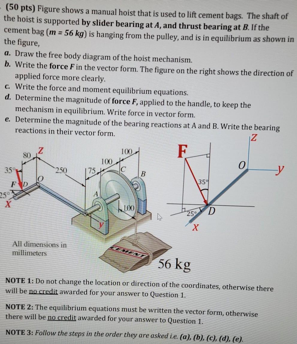 Solved (50 pts) Figure shows a manual hoist that is used to | Chegg.com