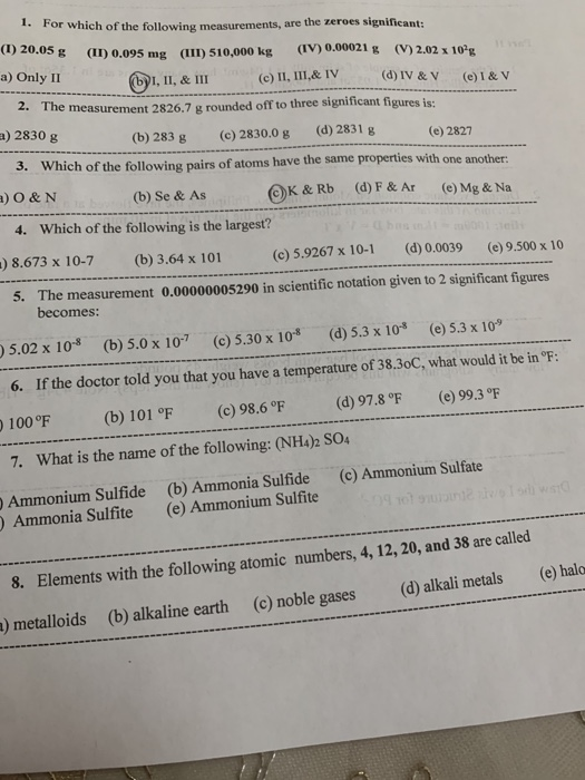 Solved a) 2830 g 1. For which of the following measurements | Chegg.com