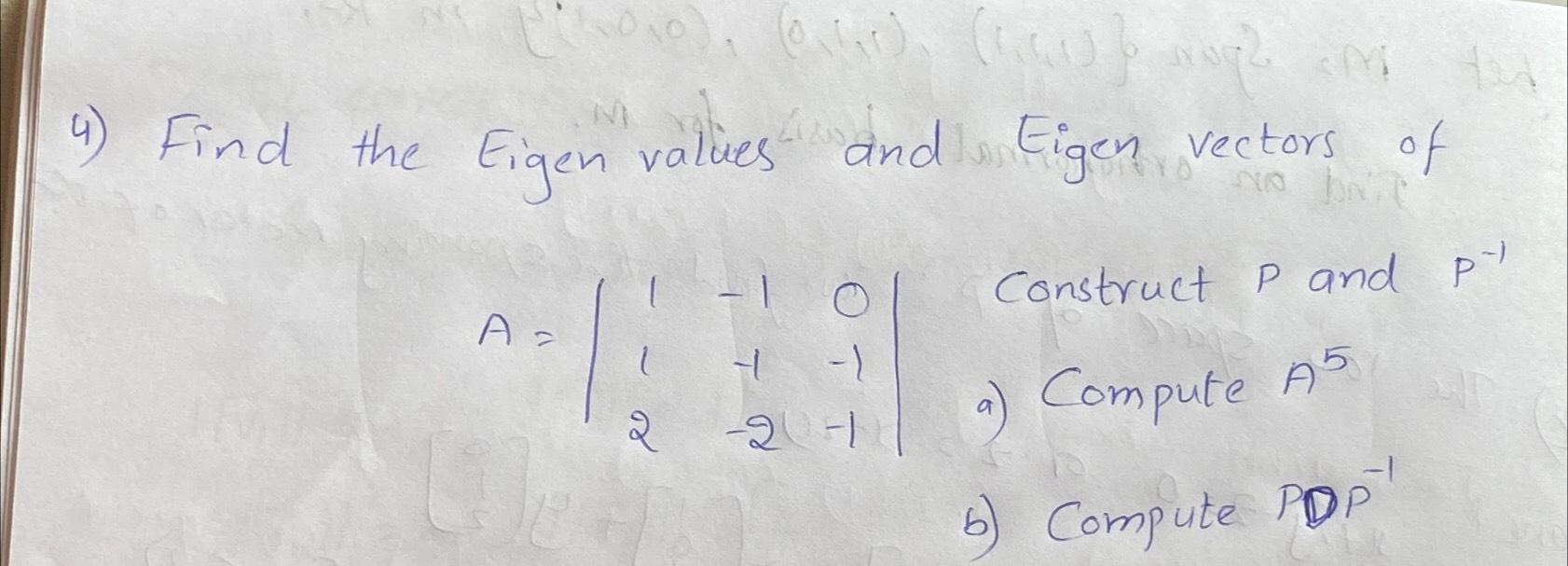 Solved Find the Eigen values and Eigen vectors of] | Chegg.com