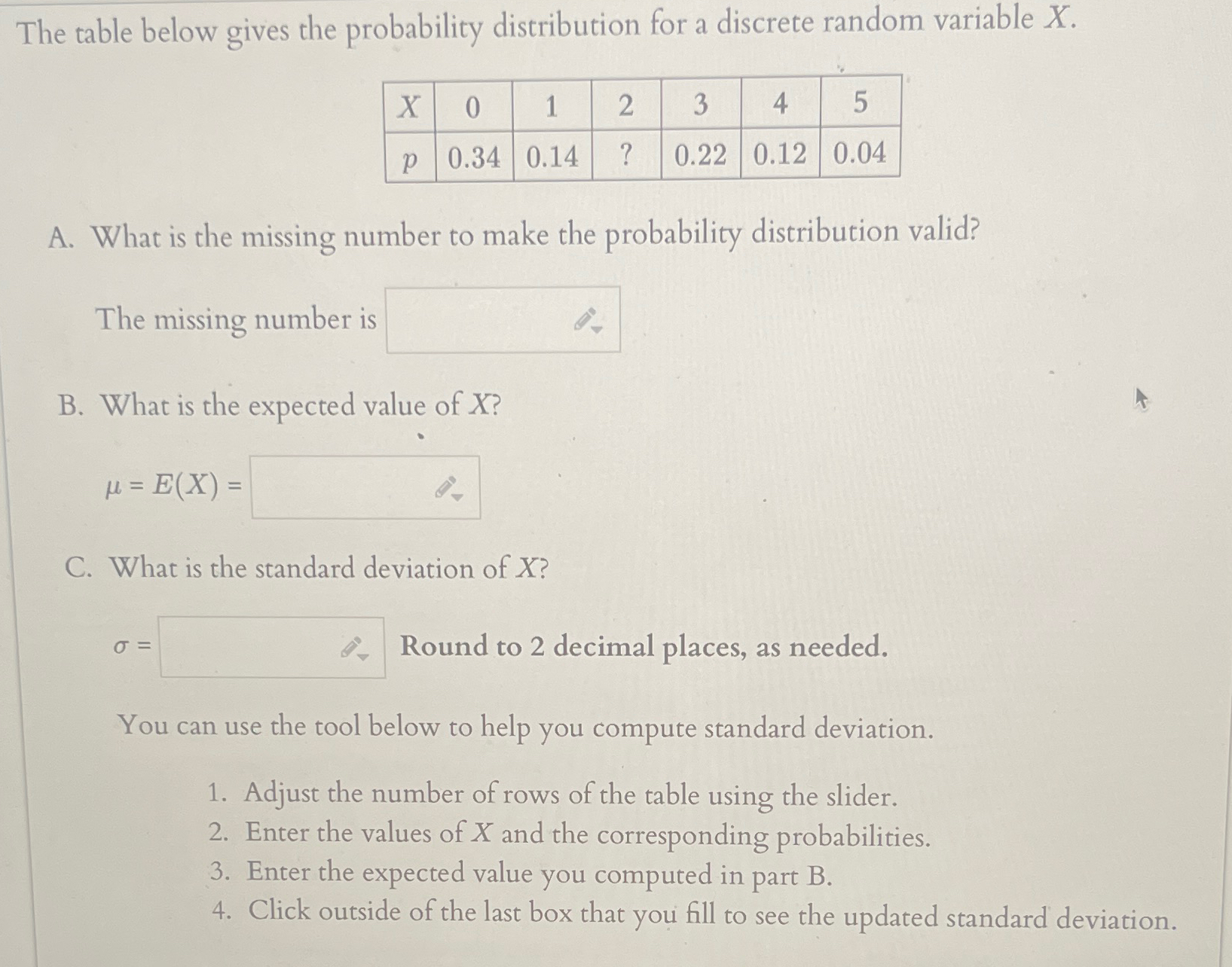 Solved The table below gives the probability distribution | Chegg.com