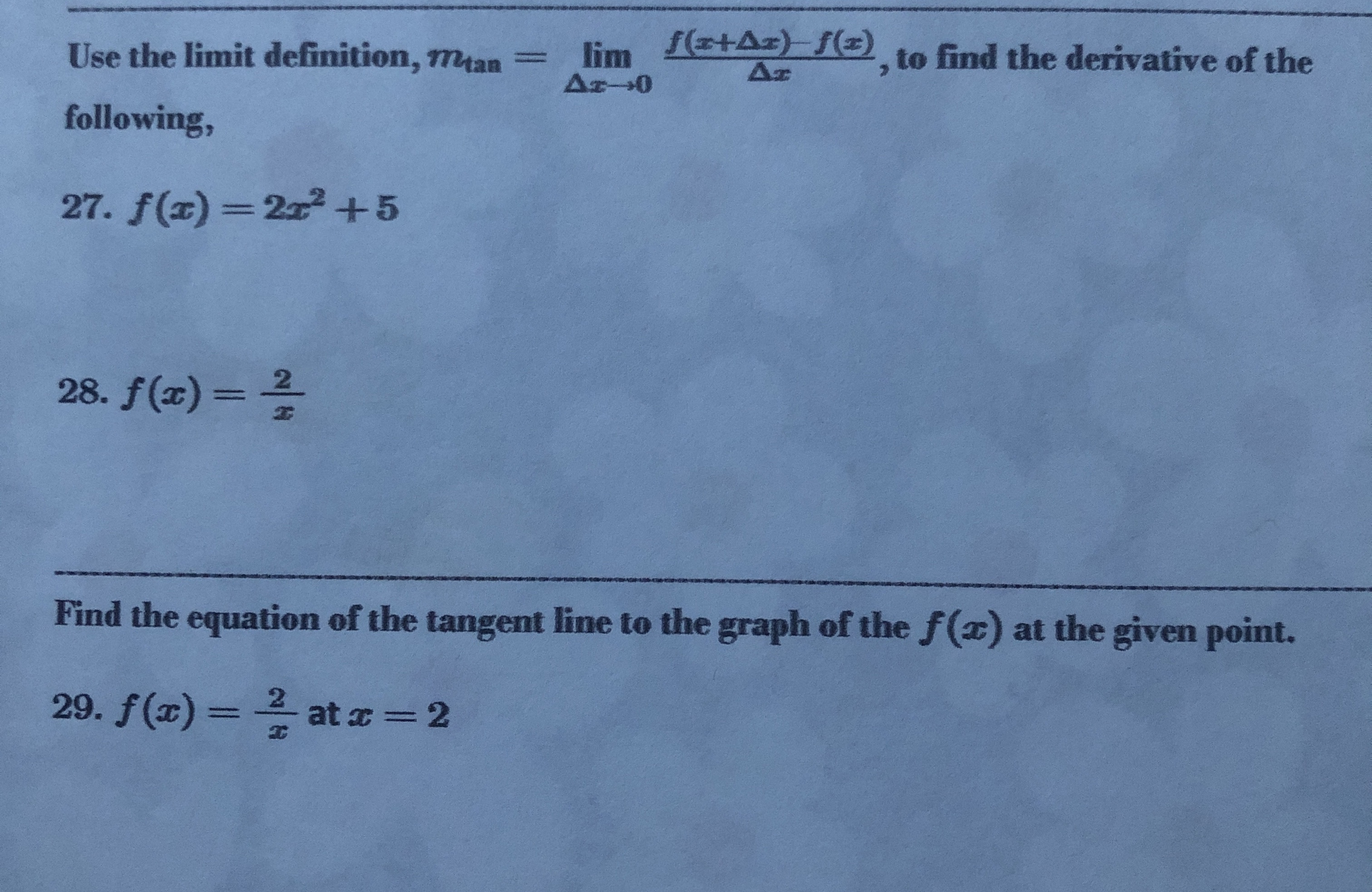 Solved Use the limit definition, mtan=limΔx→0f(x+Δx)-f(x)Δx, | Chegg.com