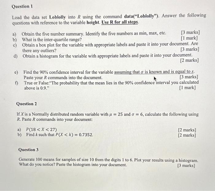 Load the data set Loblolly into R using the command | Chegg.com