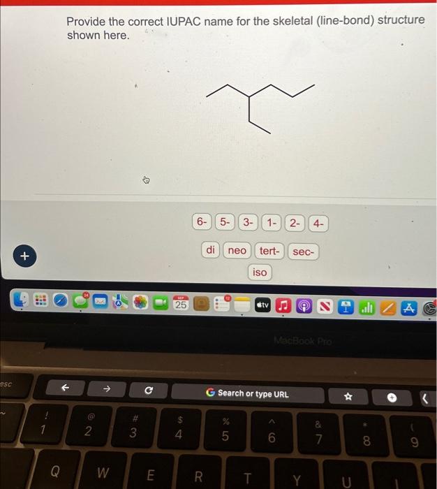 Solved Provide the correct IUPAC name for the skeletal | Chegg.com