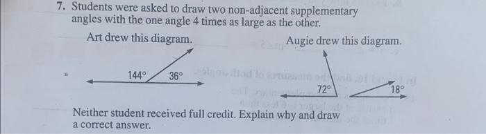 Solved 7. Students were asked to draw two non-adjacent | Chegg.com
