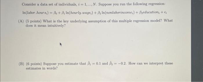 Solved Consider a data set of individuals, i=1,…,N. Suppose | Chegg.com