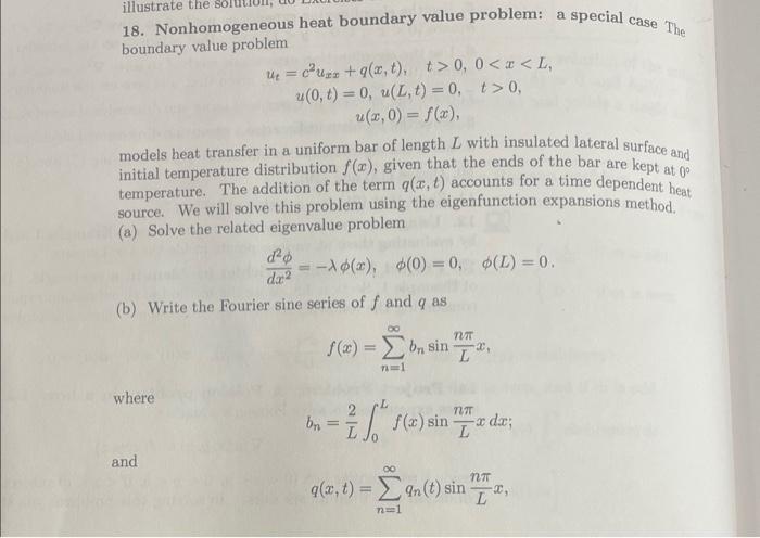 Solved 18. Nonhomogeneous heat boundary value problem: a | Chegg.com