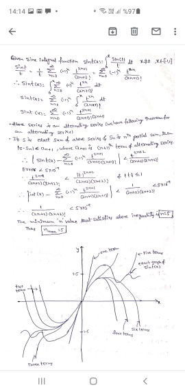 1) Consider the sine integral function. sint(x)= | Chegg.com