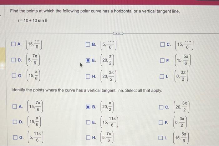 Solved Find the points at which the following polar curve | Chegg.com