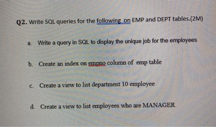 Solved ASSISGNMENT Ql. Write SQL queries to create the | Chegg.com Solved ASSISGNMENT Ql. Write SQL queries to create the | Chegg.com