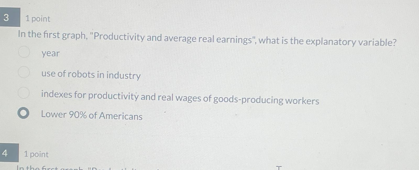 Solved 31 ﻿pointIn the first graph, "Productivity and | Chegg.com