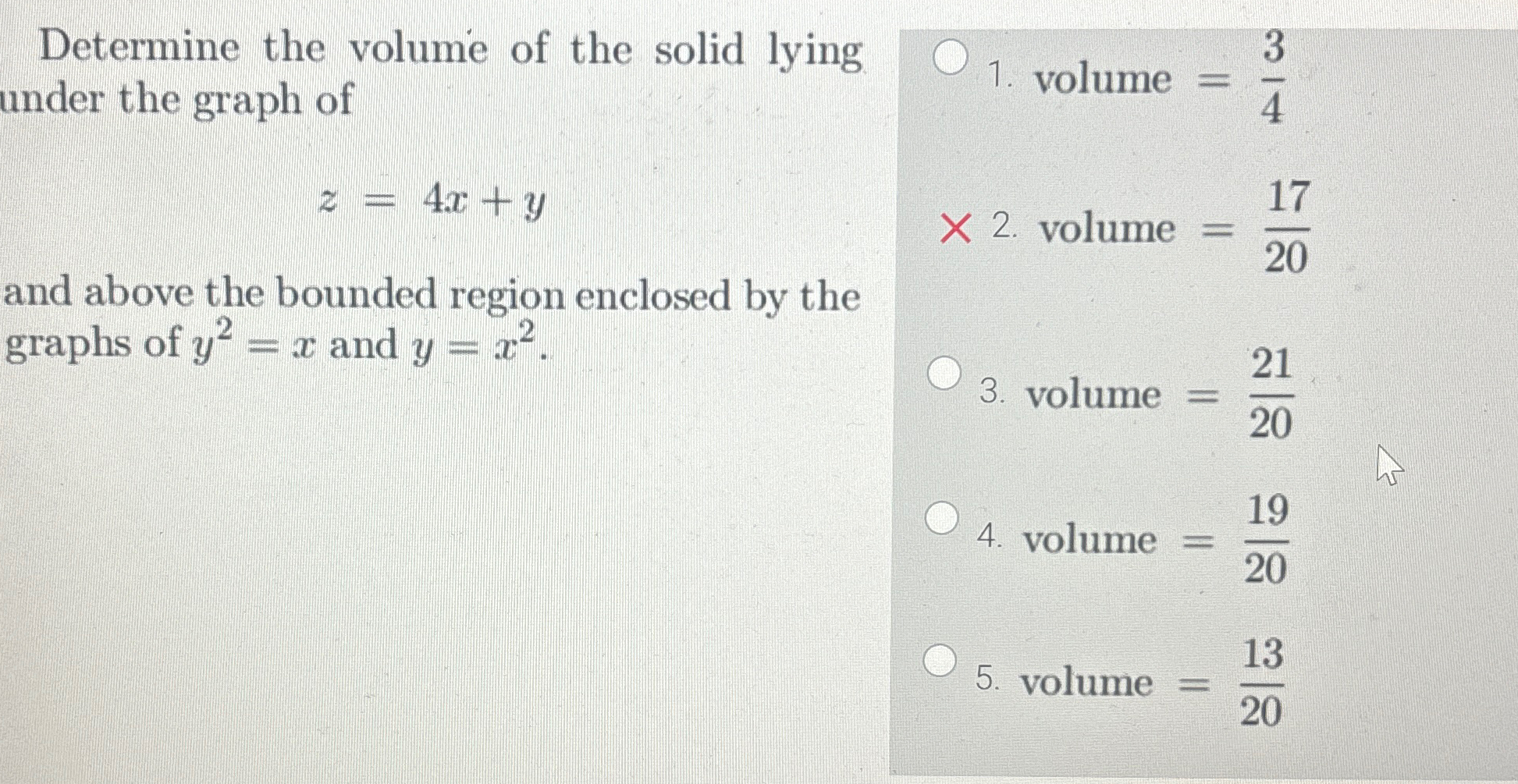 Solved Determine the volume of the solid lying under the | Chegg.com
