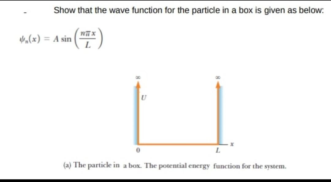Solved - Show that the wave function for the particle in a | Chegg.com