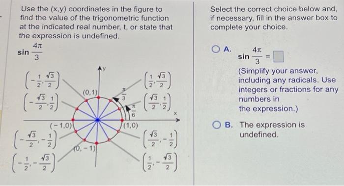 Solved Use the unit circle to find the value of sinπ and | Chegg.com