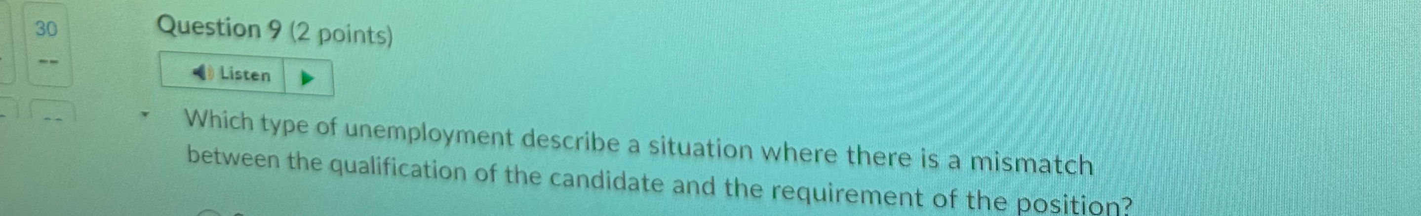 Solved 30Question 9 (2 ﻿points)ListenWhich type of | Chegg.com