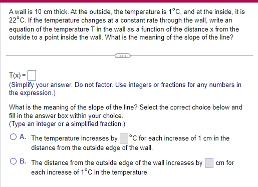 Solved A wall is 10cm ﻿thick. At the outside, the | Chegg.com