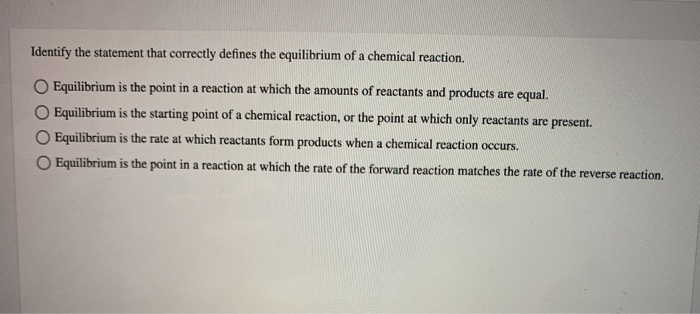 Solved Identify the statement that correctly defines the | Chegg.com