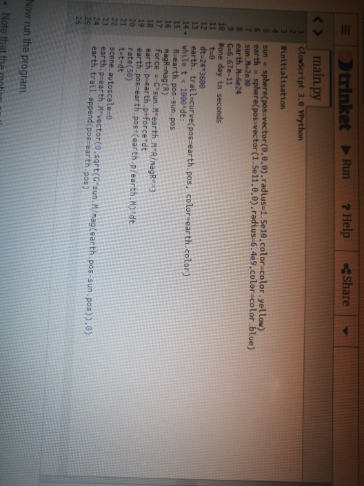 Solved trinket Run 7 Help Share 3 4 5 6 7 8 1e 12 13 14 15 | Chegg.com