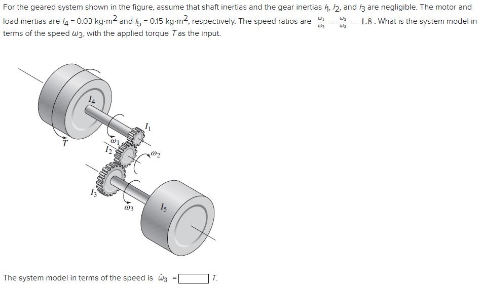 Solved For the geared system shown in the figure, assume | Chegg.com