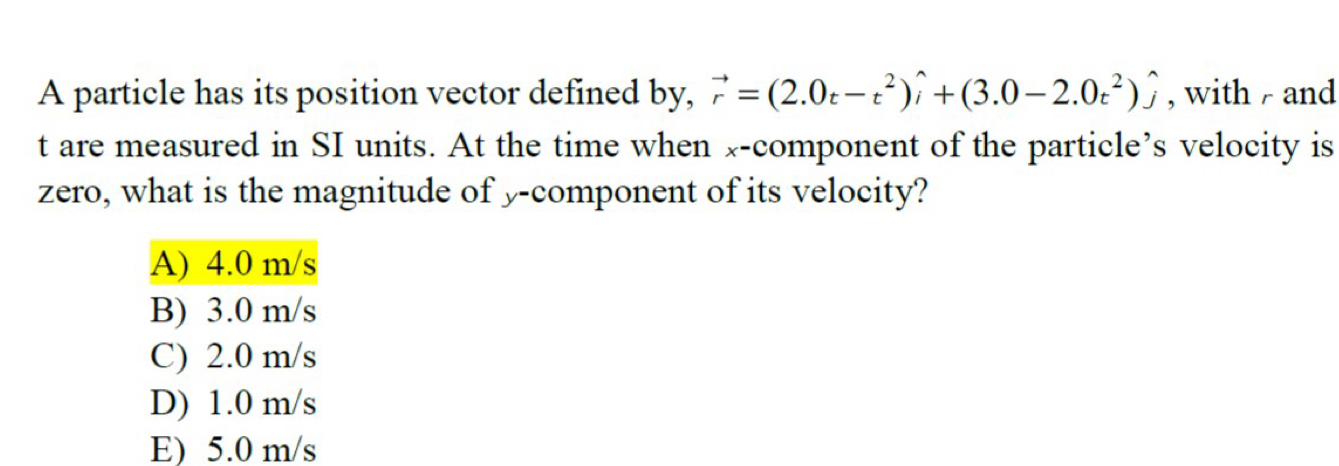 Solved A particle has its position vector defined by, | Chegg.com