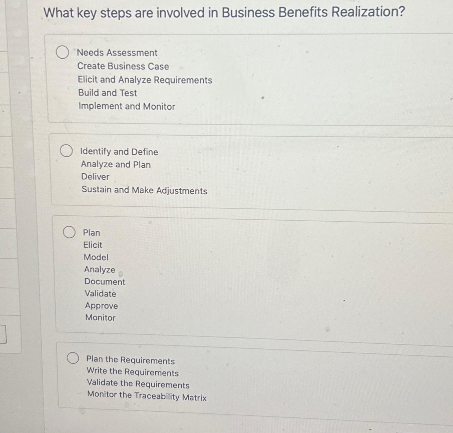 Solved What key steps are involved in Business Benefits | Chegg.com