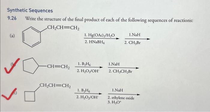 Solved Synthetic Sequences 9.26 Write the structure of the | Chegg.com