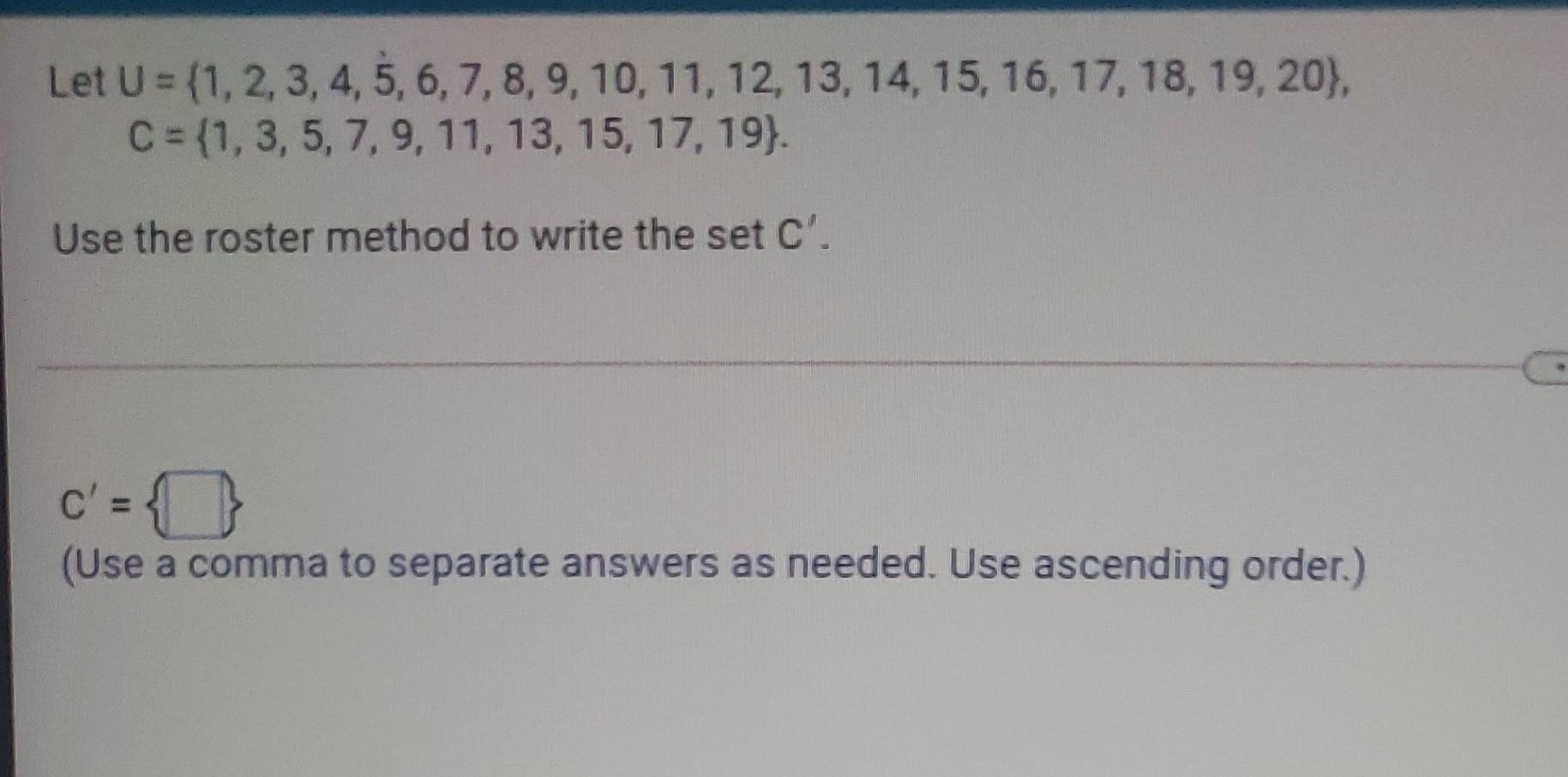 Solved Let U = {1, 2, 3, 4, 5, 6, 7, 8, 9, 10, 11, 12, 13, | Chegg.com