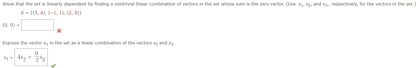 Solved Show that the set is linearly dependent by finding a | Chegg.com
