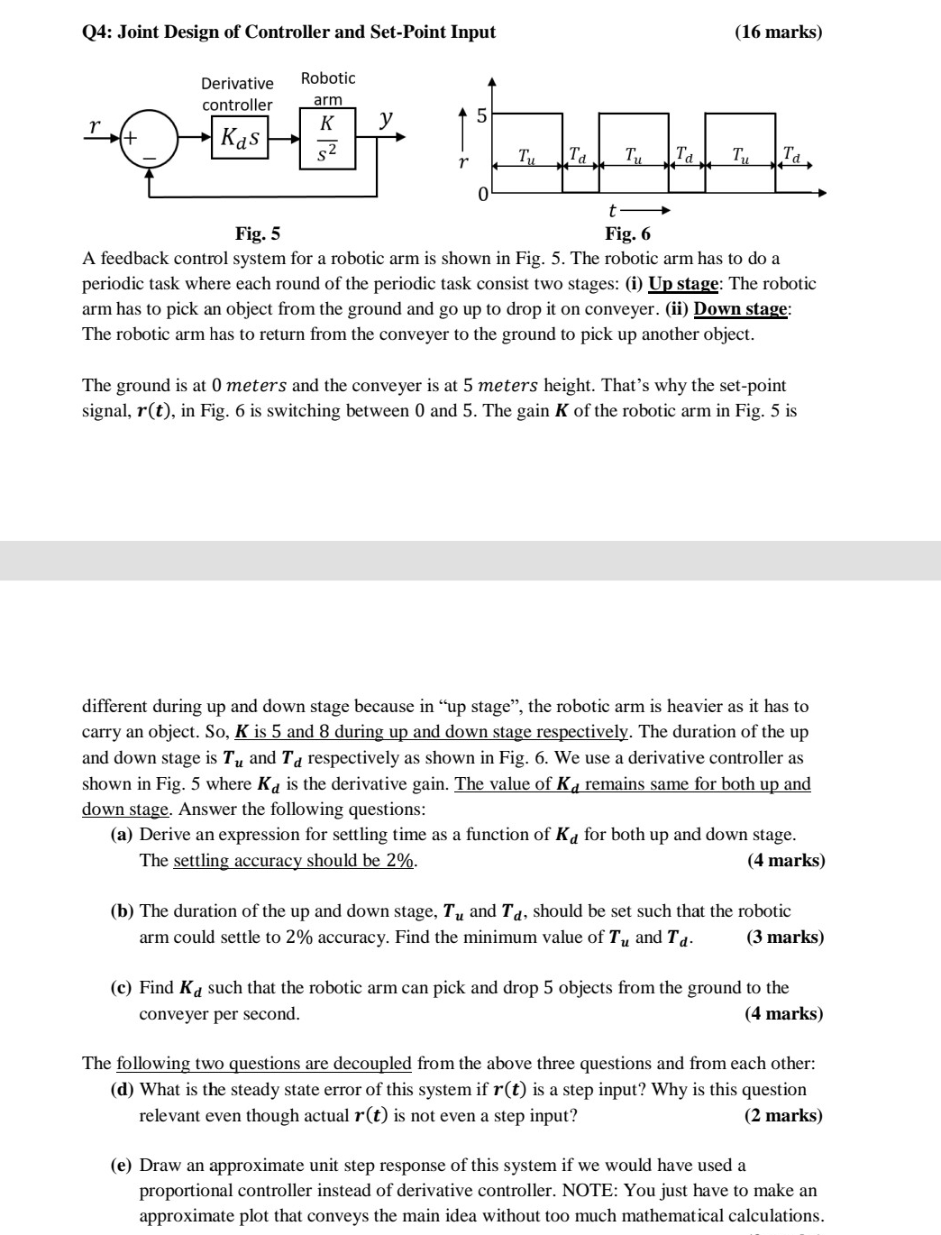 Q4: Joint Design of Controller and Set-Point Input(16 | Chegg.com