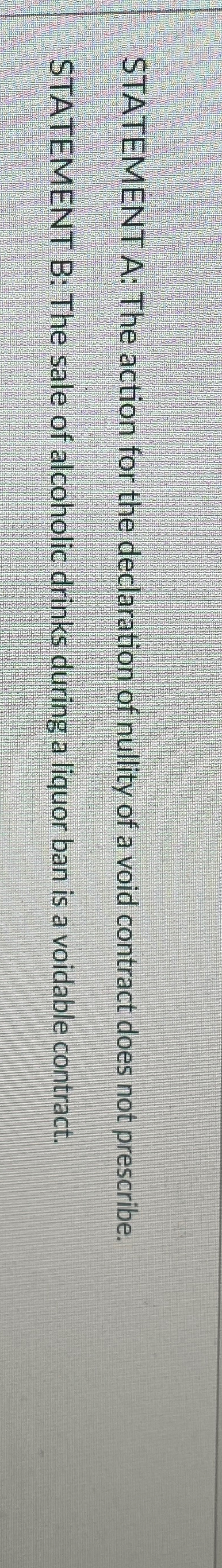 Solved STATEMENT A: The action for the declaration of | Chegg.com