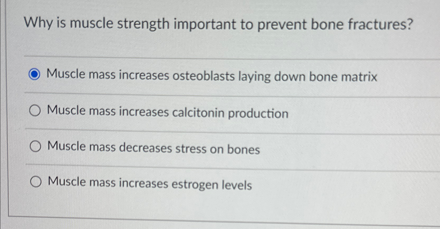 Solved Why is muscle strength important to prevent bone | Chegg.com