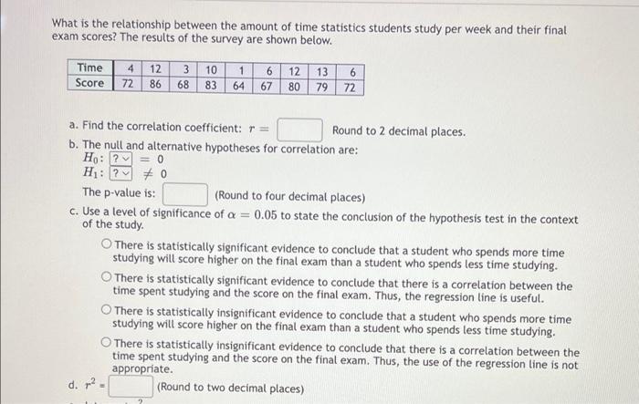 Solved What is the relationship between the amount of time | Chegg.com