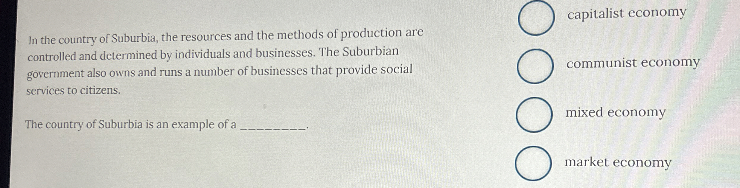 Solved In the country of Suburbia, the resources and the | Chegg.com