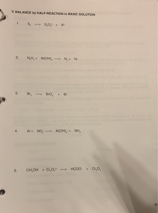 Solved CHEMISTRY 1120 LAB PROBLEM SET - REDOX EQUATIONS I. | Chegg.com