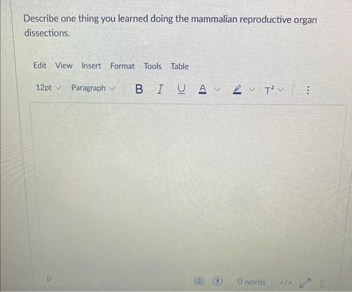 Solved Describe one thing you learned doing the mammalian | Chegg.com