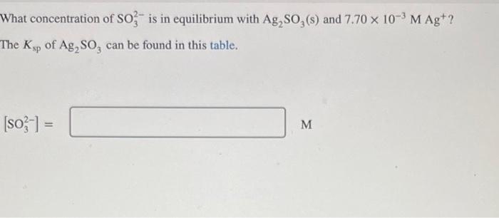 Solved What concentration of SO32− is in equilibrium with | Chegg.com