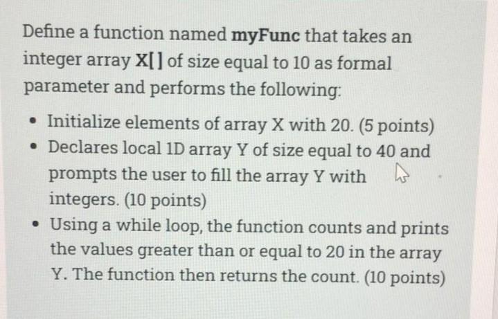 Solved Define A Function Named Myfunc That Takes An Integer