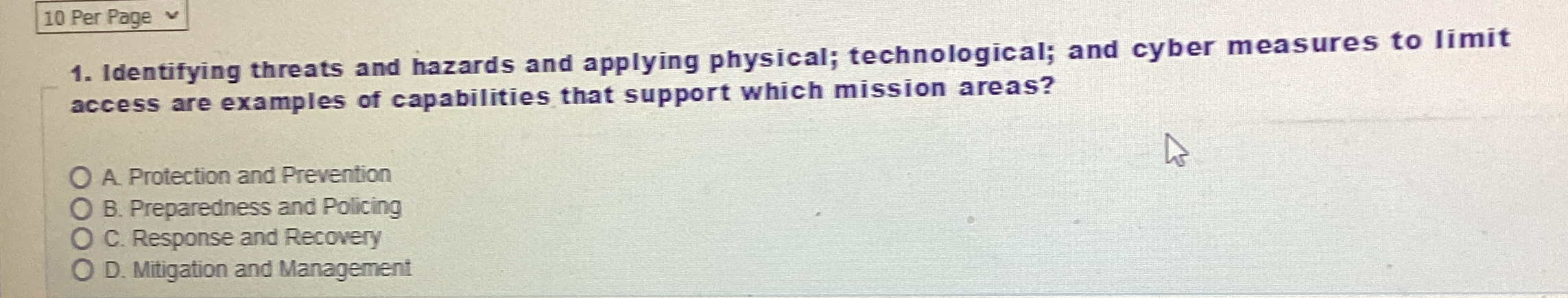 Solved 10 ﻿Per Page ∼Identifying threats and hazards and | Chegg.com