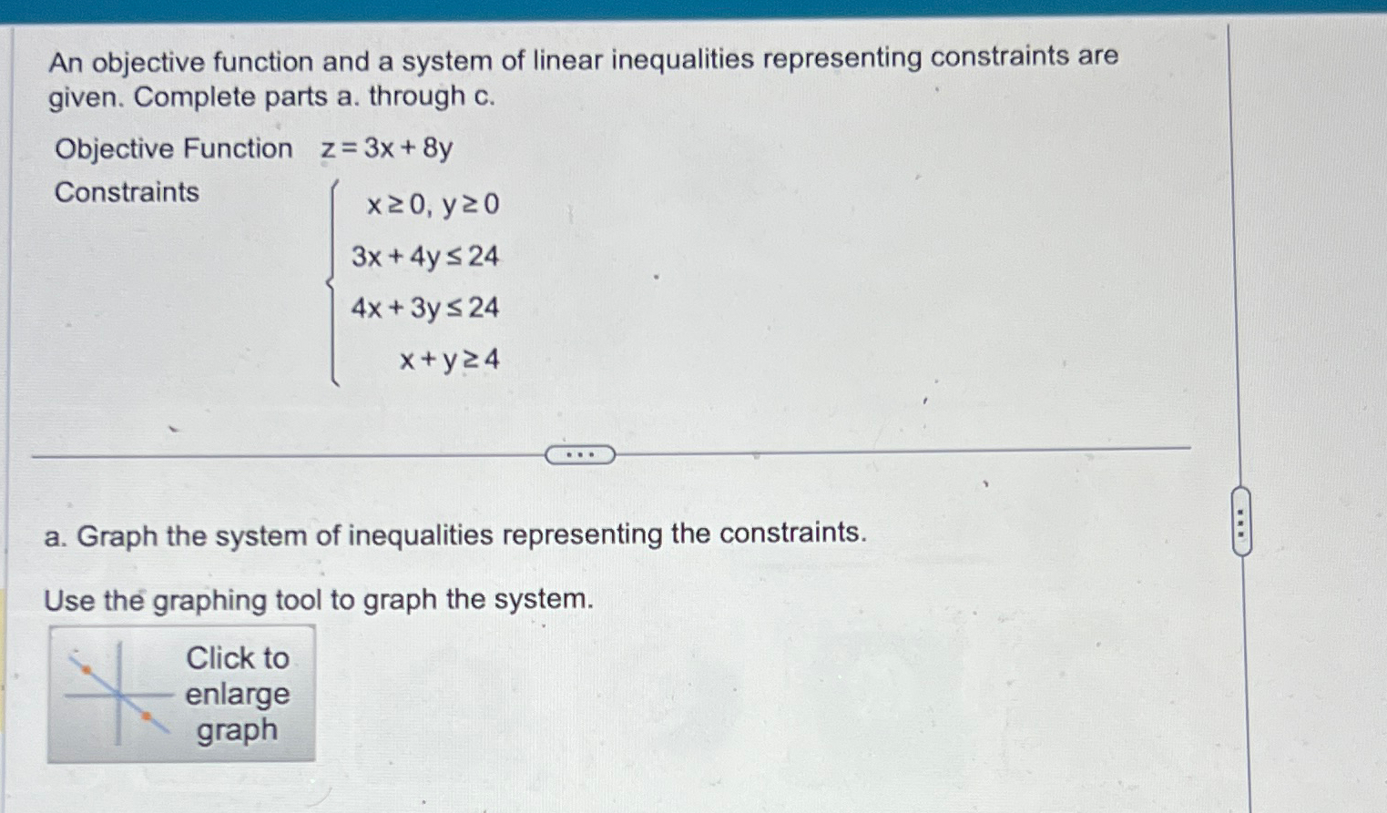 Solved An objective function and a system of linear | Chegg.com