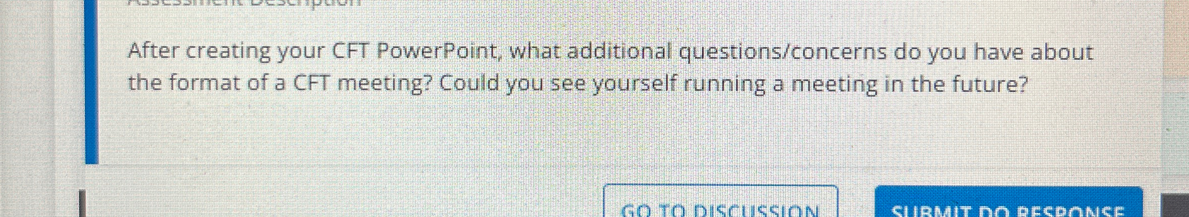 Solved After creating your CFT PowerPoint, what additional | Chegg.com