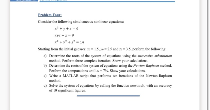 Solved Problem Four: Consider the following simultaneous | Chegg.com