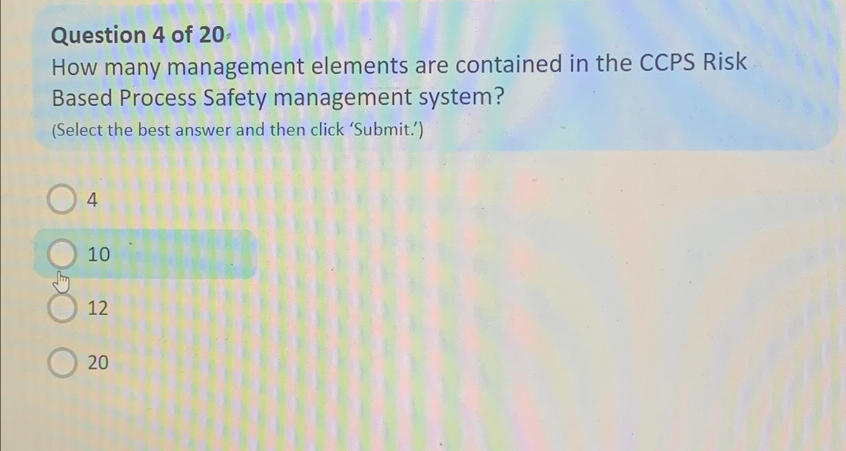 Solved Question 4 ﻿of 20How many management elements are | Chegg.com