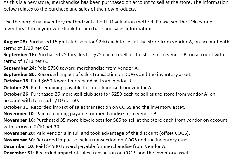 As this is a new store, merchandise has been | Chegg.com