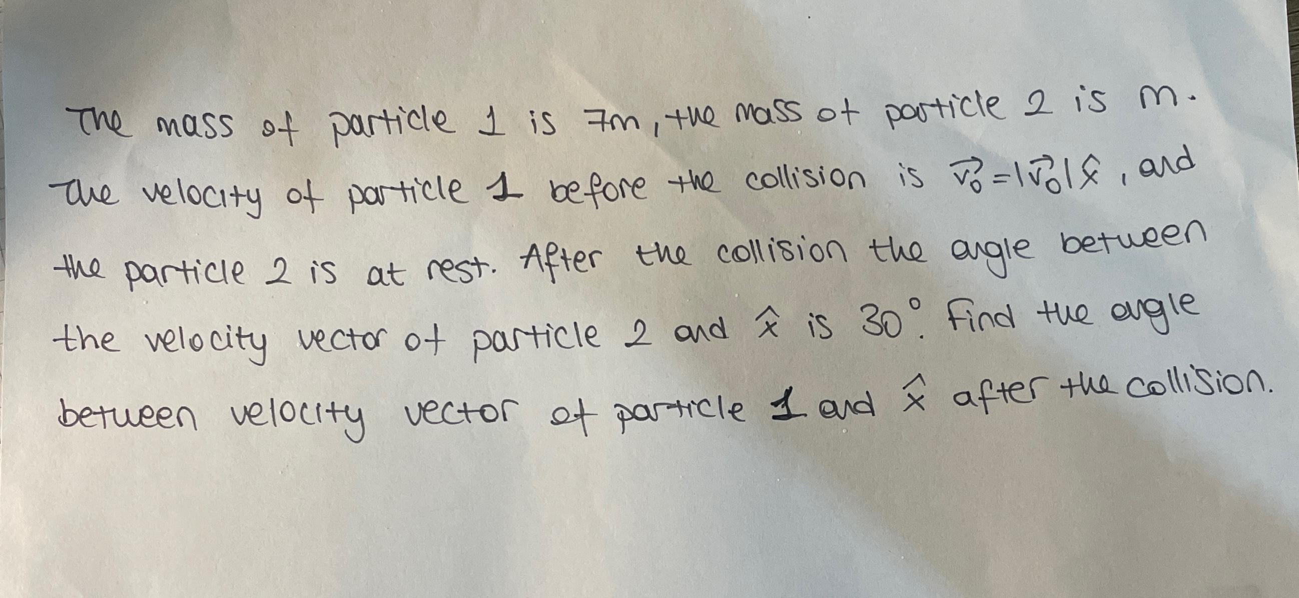 Solved The mass of particle 1 ﻿is 7m, ﻿the mass of particle | Chegg.com