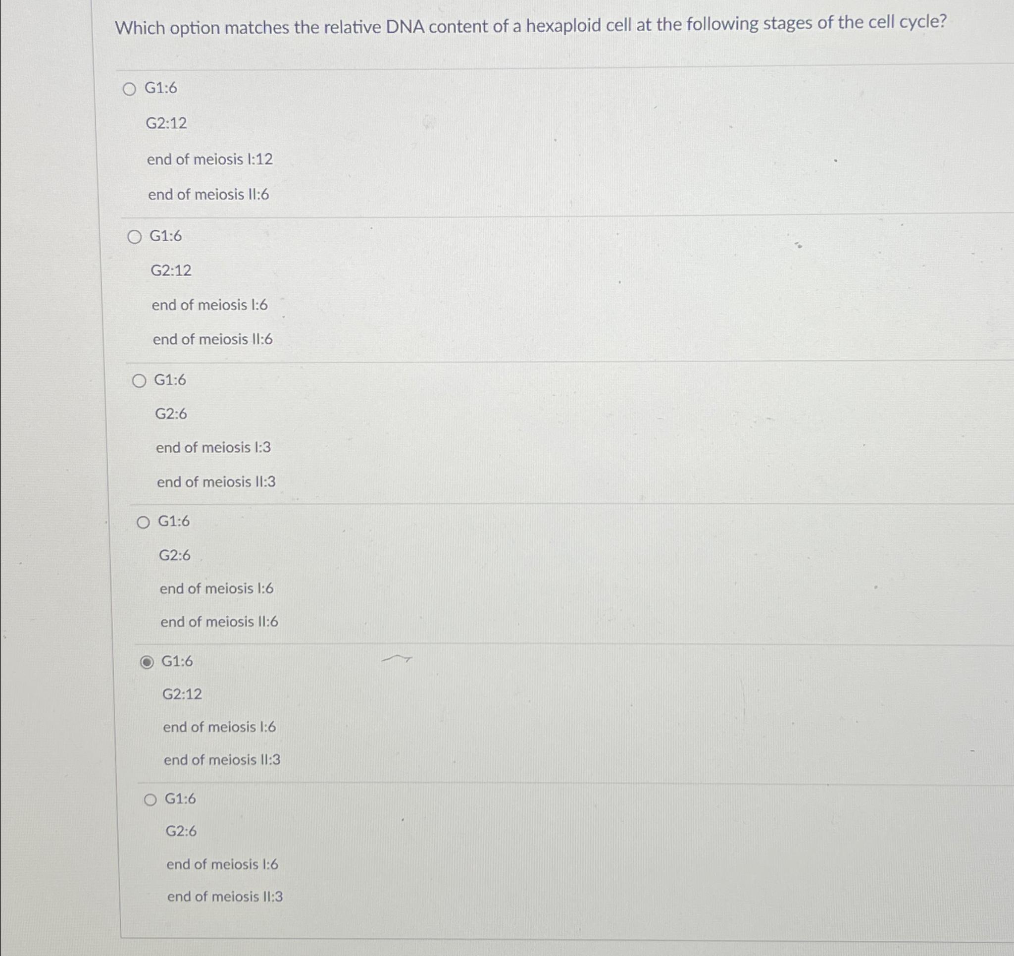 Solved Which option matches the relative DNA content of a | Chegg.com