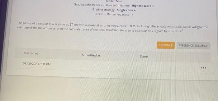 Solved Grading scheme for multiple submissions: Highest | Chegg.com